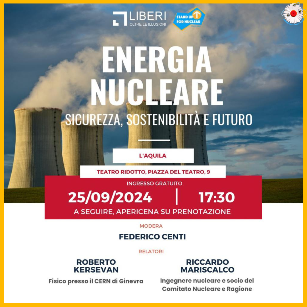 Conferenza a L’Aquila con Liberi Oltre le Illusioni – Nucleare e Ragione